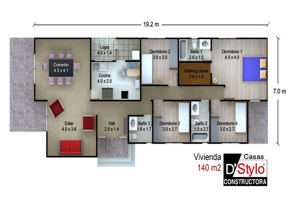 casa 140 m2 tipo 1 | Casas D'Stylo